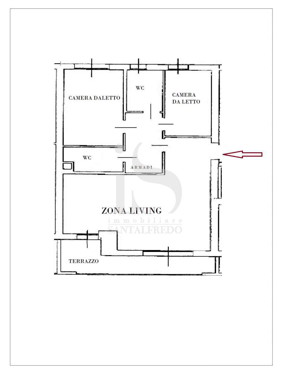 Ottime Proporzioni Della Planimetria - Trilocale - Immobiliare Santalfredo